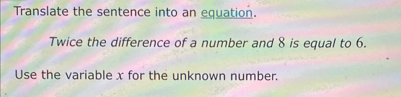 Solved Translate the sentence into an equation.Twice the | Chegg.com