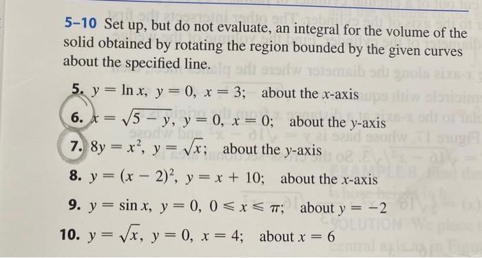 Solved 5-10 Set up, but do not evaluate, an integral for the | Chegg.com