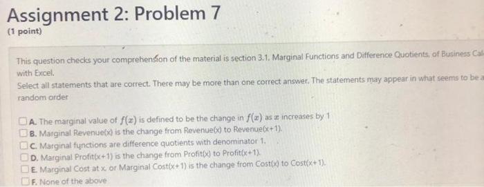 Solved This question checks your comprehension of the | Chegg.com