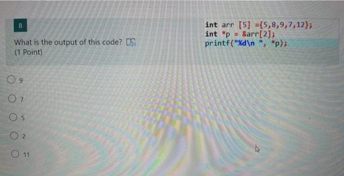 Solved int arr[5] ={5,1,2,1,3}; int Y=1, i; for(i= 0; i