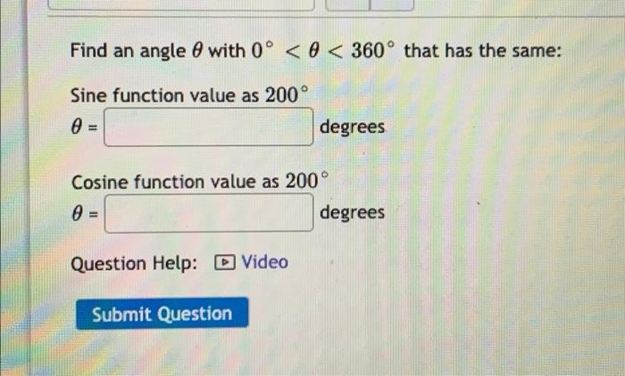Solved find an angle 0 with 0degrees