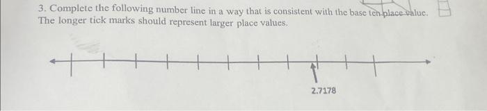 Solved 3. Complete the following number line in a way that | Chegg.com