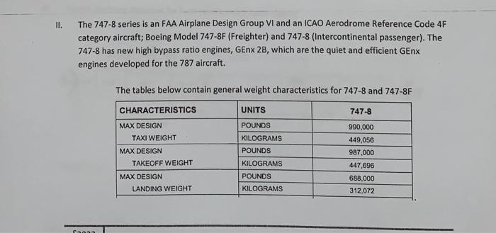 II. The 747-8 series is an FAA Airplane Design Group | Chegg.com