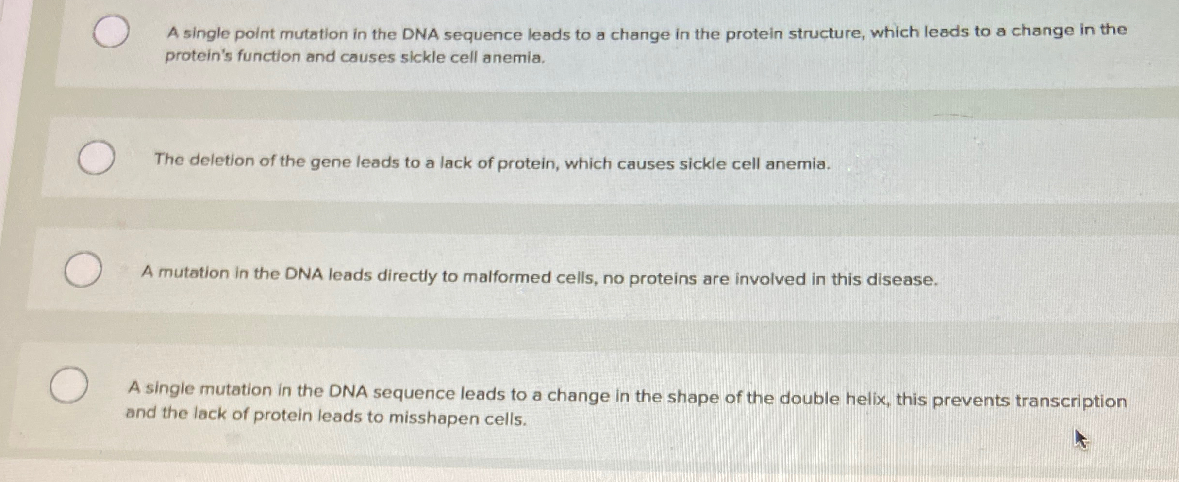 Solved A Single Point Mutation In The Dna Sequence Leads To