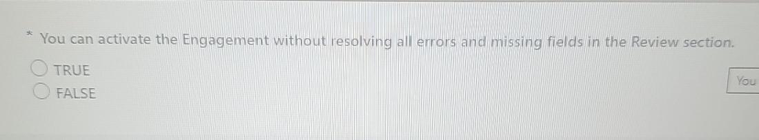 Solved You can activate the Engagement without resolving all | Chegg.com