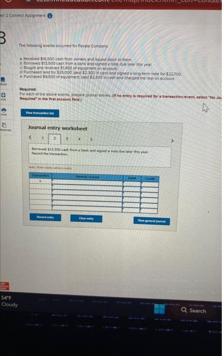 Solved The following events occurred for Favata Company: a. | Chegg.com