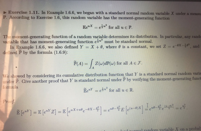 Solved Exercise 1.11. In Example 1.6.6, we began with a | Chegg.com