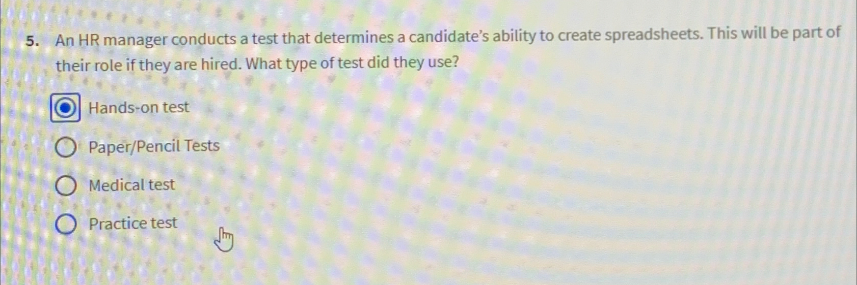 Solved An HR manager conducts a test that determines a | Chegg.com