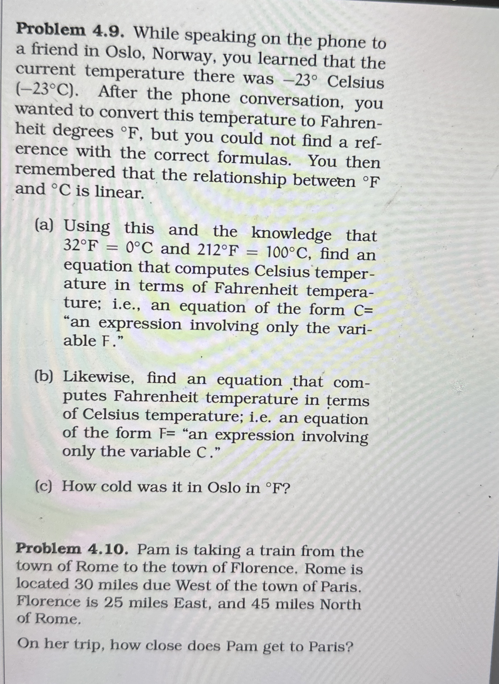 Solved Problem 4.9. ﻿While speaking on the phone to a friend | Chegg.com