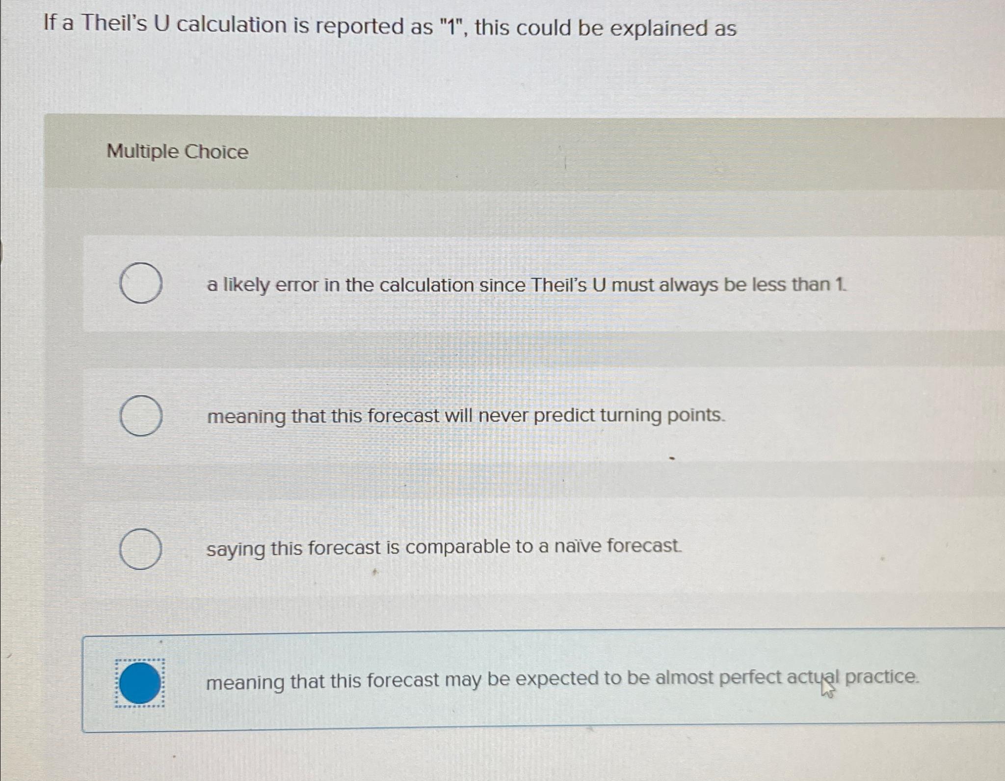 Solved If a Theil's U calculation is reported as Solved If a Theil's U calculation is reported as