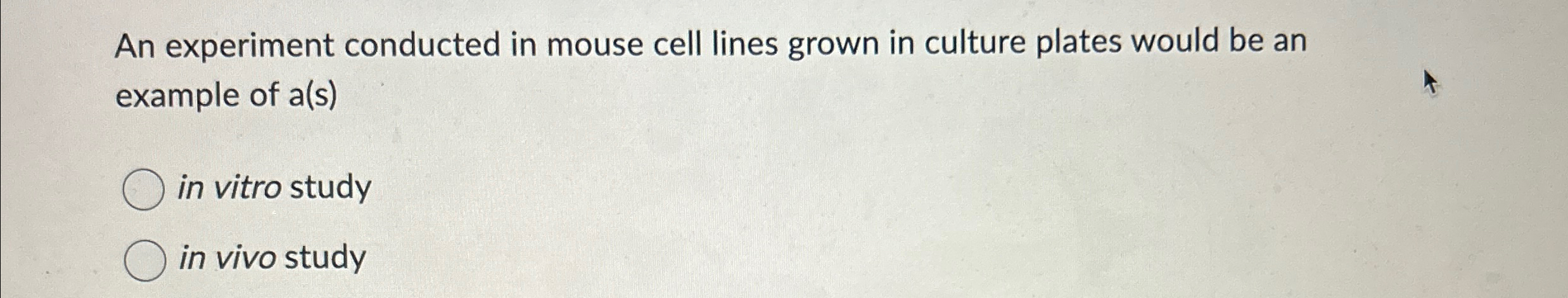 Solved An experiment conducted in mouse cell lines grown in | Chegg.com