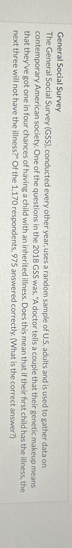 Solved General Social Survey\\nThe General Social Survey | Chegg.com