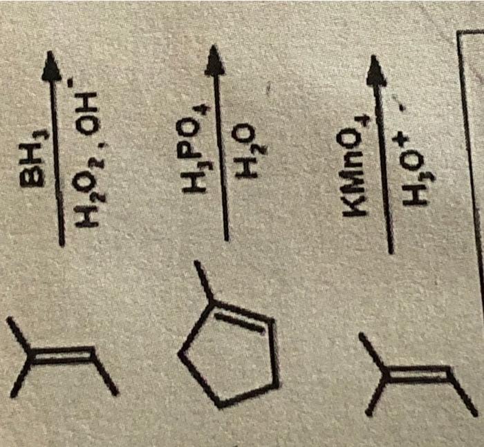 Solved H2O2,OH−BH3 H2OH3PO4 H3O+KMnO4 | Chegg.com