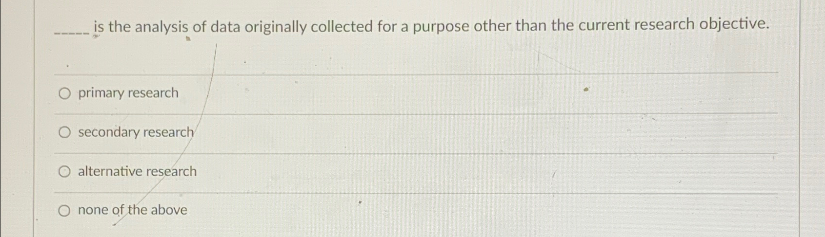 Solved is the analysis of data originally collected for a | Chegg.com