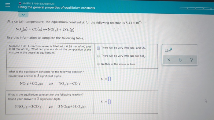 Solved O KINETICS AND EQUILIBRIUM Using the general | Chegg.com