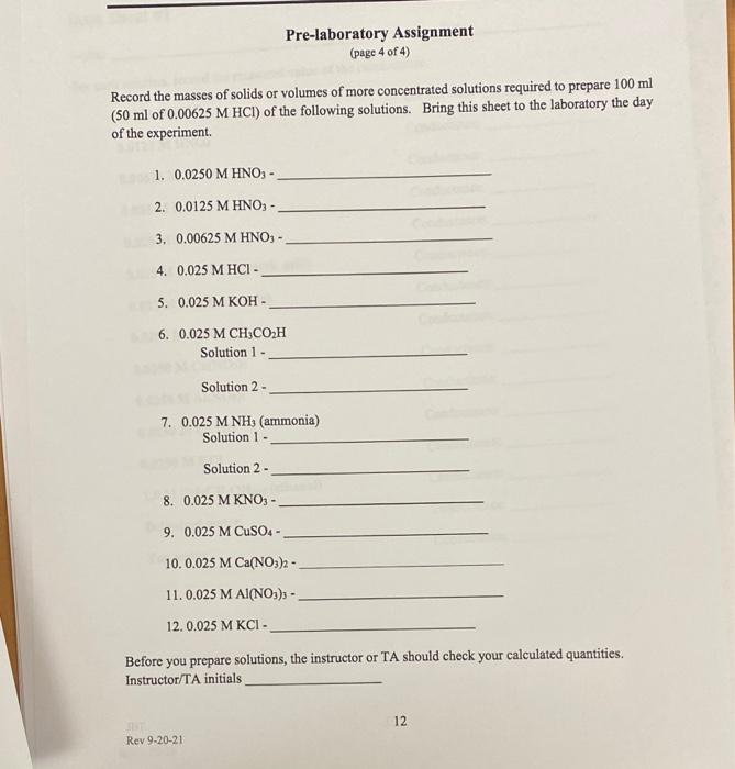 Solved Pre-laboratory Assignment (page 2 of 4) Show all | Chegg.com