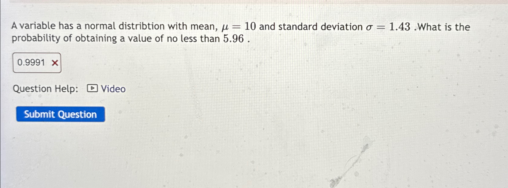 Solved A variable has a normal distribtion with mean, μ=10 | Chegg.com