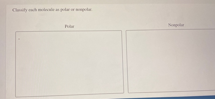 Solved Classify each molecule as polar or nonpolar Polar | Chegg.com