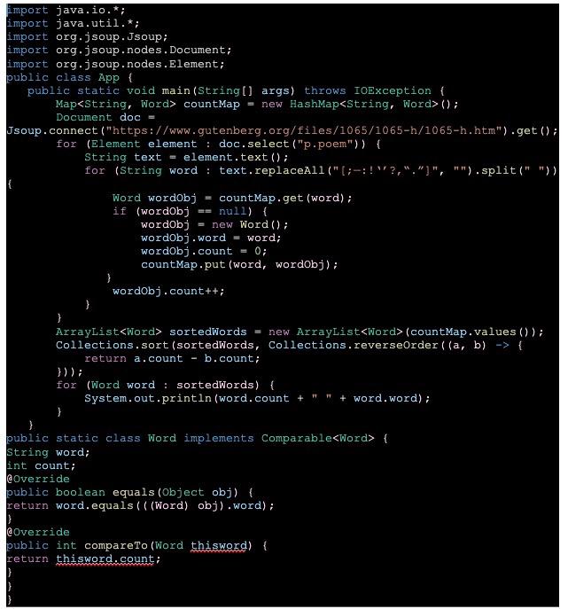 Solved **JAVA**Put a GUI on top of the word occurrences | Chegg.com