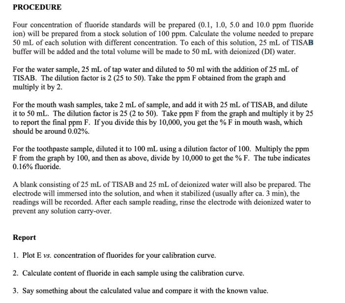 Solved The Determination of Fluoride Using an lonSelective | Chegg.com