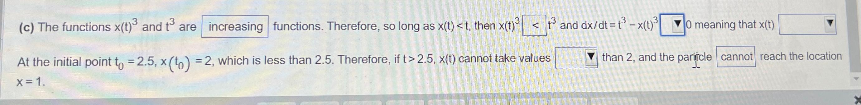 Solved (c) The functions x(t)^(3) and t^(3) are functions. | Chegg.com
