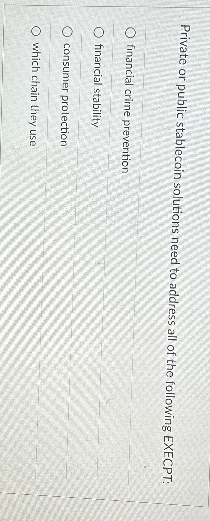 Solved Private or public stablecoin solutions need to | Chegg.com