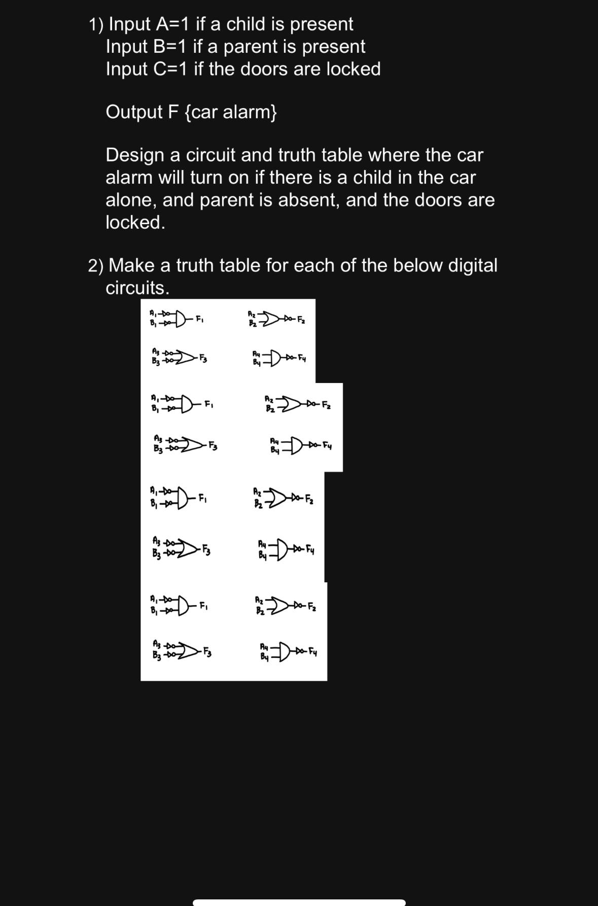 Solved Input A=1 ﻿if a child is present Input B=1 ﻿if a | Chegg.com