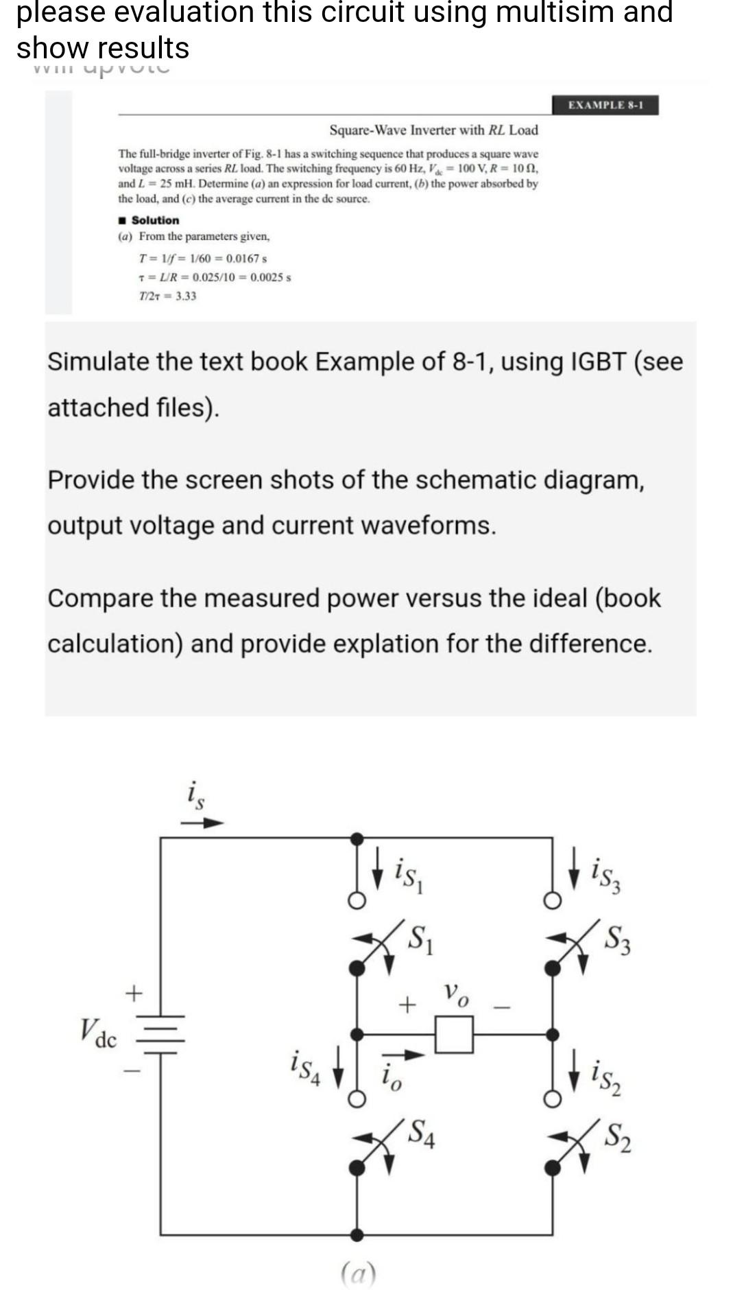 Solved please evaluation this circuit using multisim and | Chegg.com