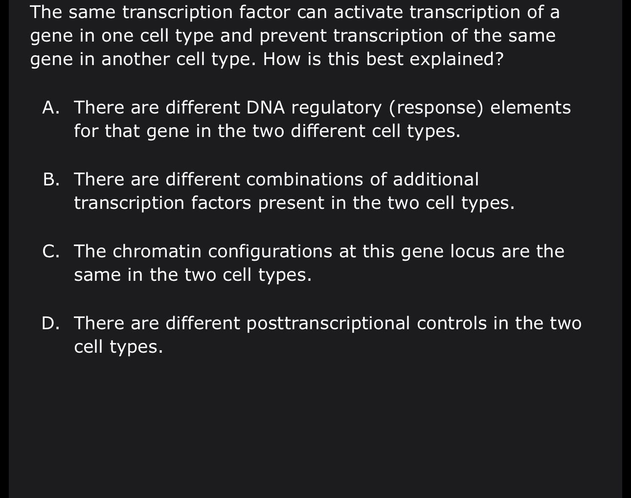 Solved The Same Transcription Factor Can Activate