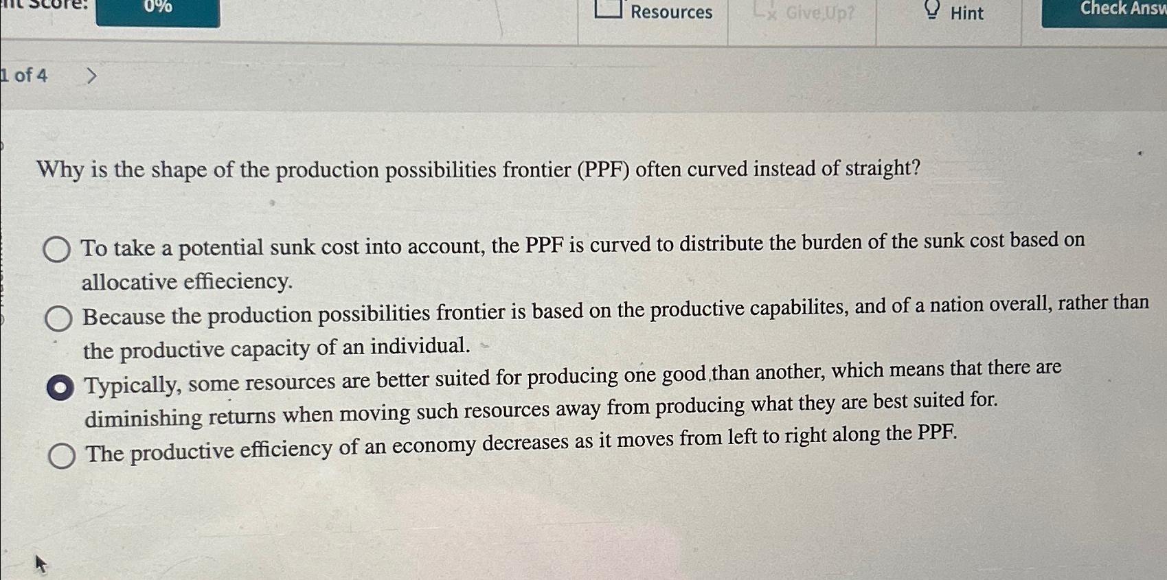 Solved ResourcesHint1 ﻿of 4Why is the shape of the | Chegg.com