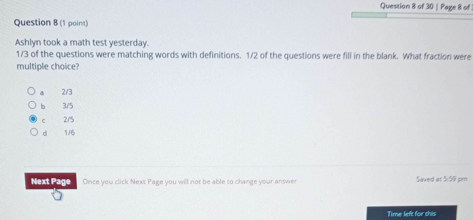 Solved Question 8 of 30 | Page 8 of 3 Question 8 (1 point) | Chegg.com