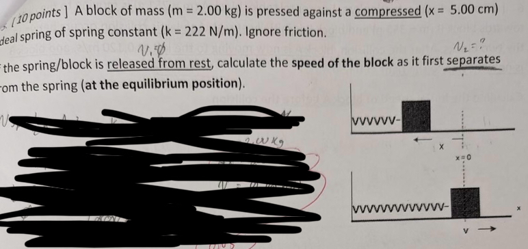 Solved A block of mass )=(2.00kg ﻿is pressed against a | Chegg.com