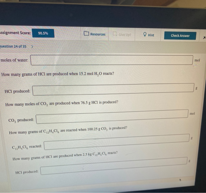 Solved Assignment Score: 90.5% Resources Give Up? Hint Check | Chegg.com