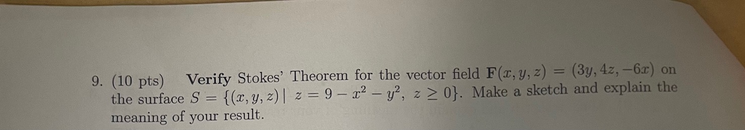 Solved (10 ﻿pts) ﻿Verify Stokes' Theorem for the vector | Chegg.com