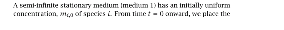 Solved Figure 11.13 Mass diffusion into a semi-infinite | Chegg.com