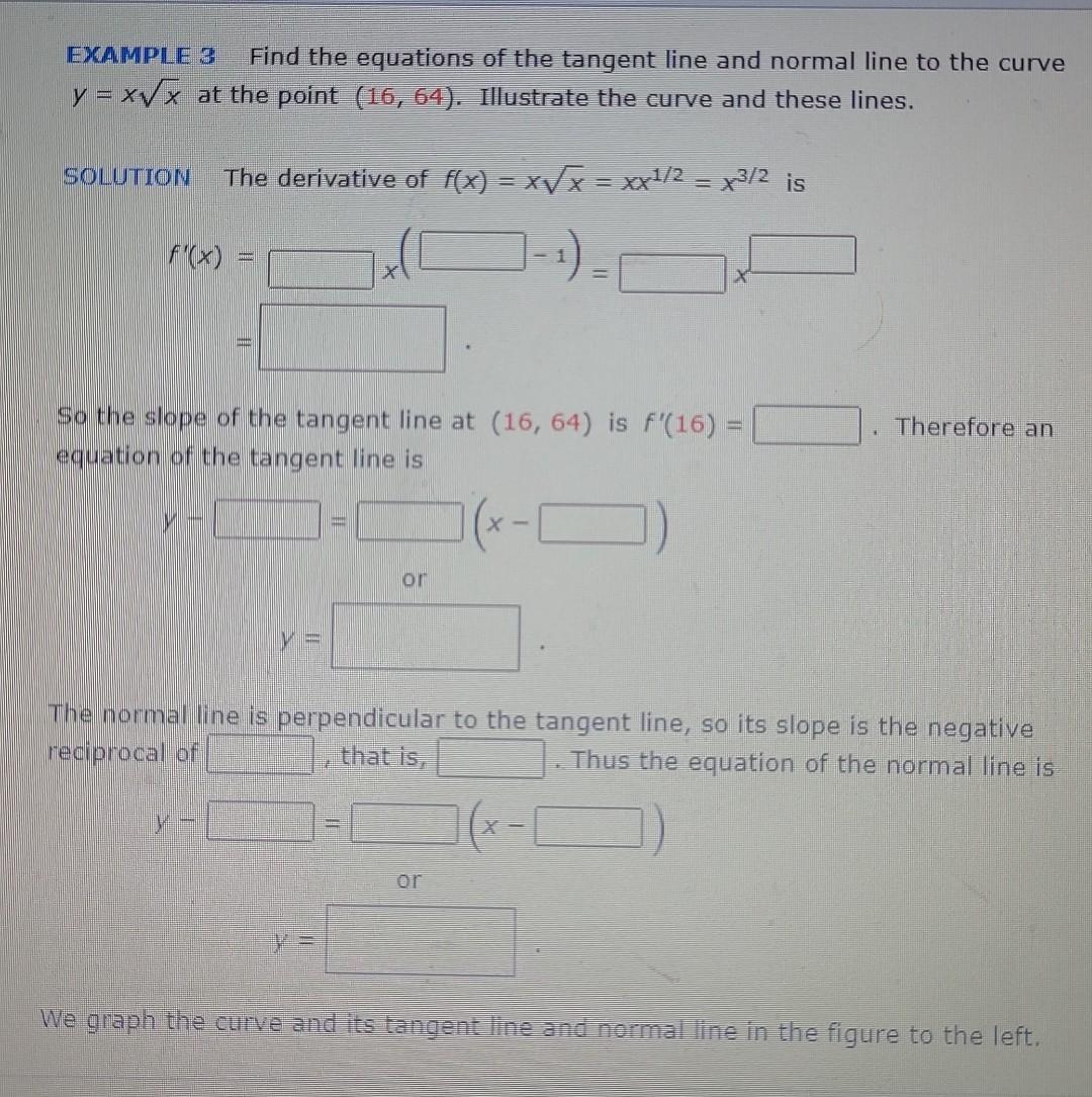 Solved EXAMPLE 3 Find the equations of the tangent line and | Chegg.com