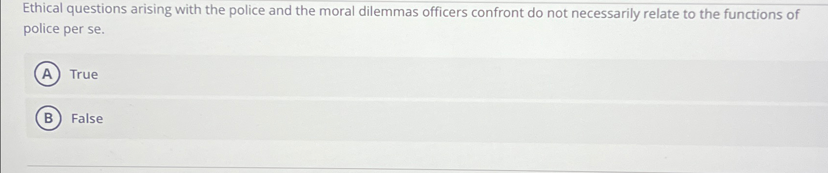 Solved Ethical questions arising with the police and the | Chegg.com