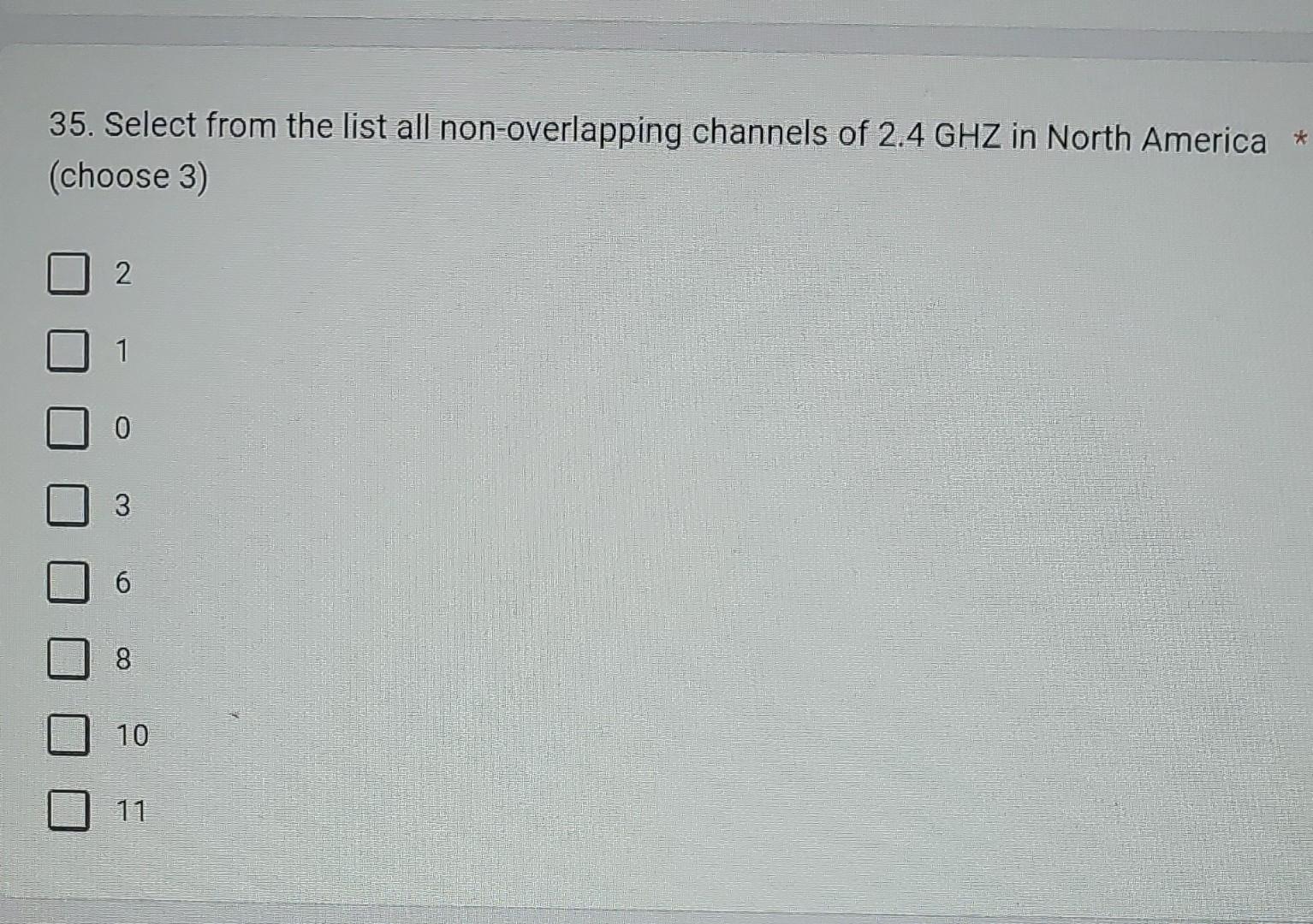 Solved 35. Select from the list all non-overlapping channels | Chegg.com