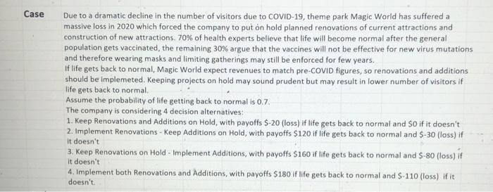 Solved Case Due to a dramatic decline in the number of | Chegg.com