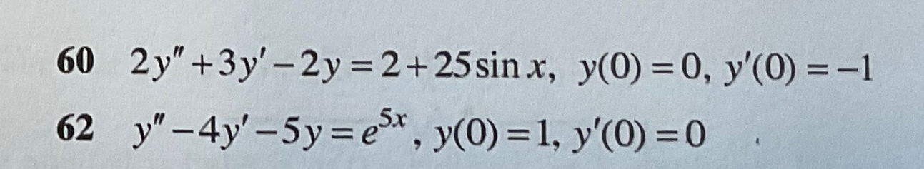 Solved Nonhomogeneous, linear 2nd Order ODE with constant | Chegg.com