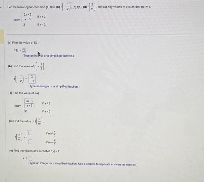 Solved For The Following Function Find Af3 Bf−21 9567