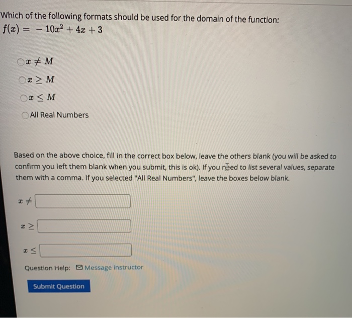 Solved Which of the following formats should be used for the | Chegg.com