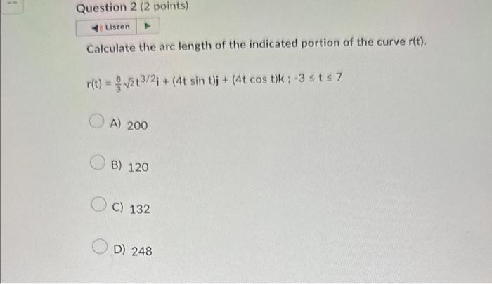Solved Calculate the arc length of the indicated portion of | Chegg.com