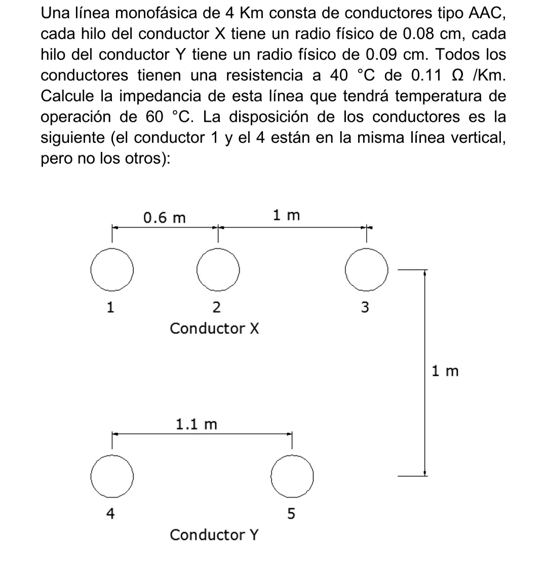 Una línea monofásica de 4 ﻿Km consta de conductores | Chegg.com