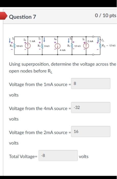 Solved Using superposition, determine the voltage across the | Chegg.com