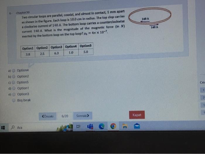 Solved 6- chapter30 Two circular loops are parallel, | Chegg.com