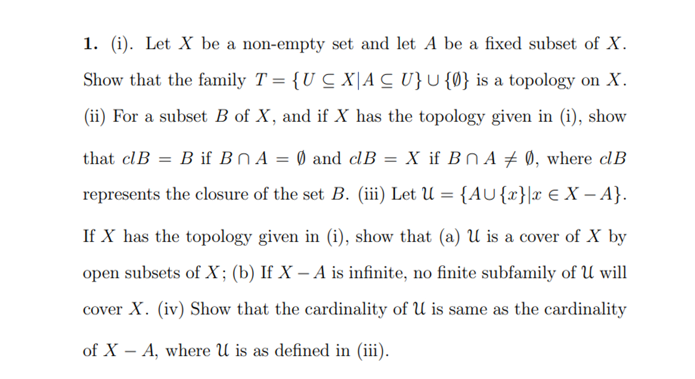 Solved Need rigorous Proof: (i). ﻿Let x ﻿be a non-empty set | Chegg.com