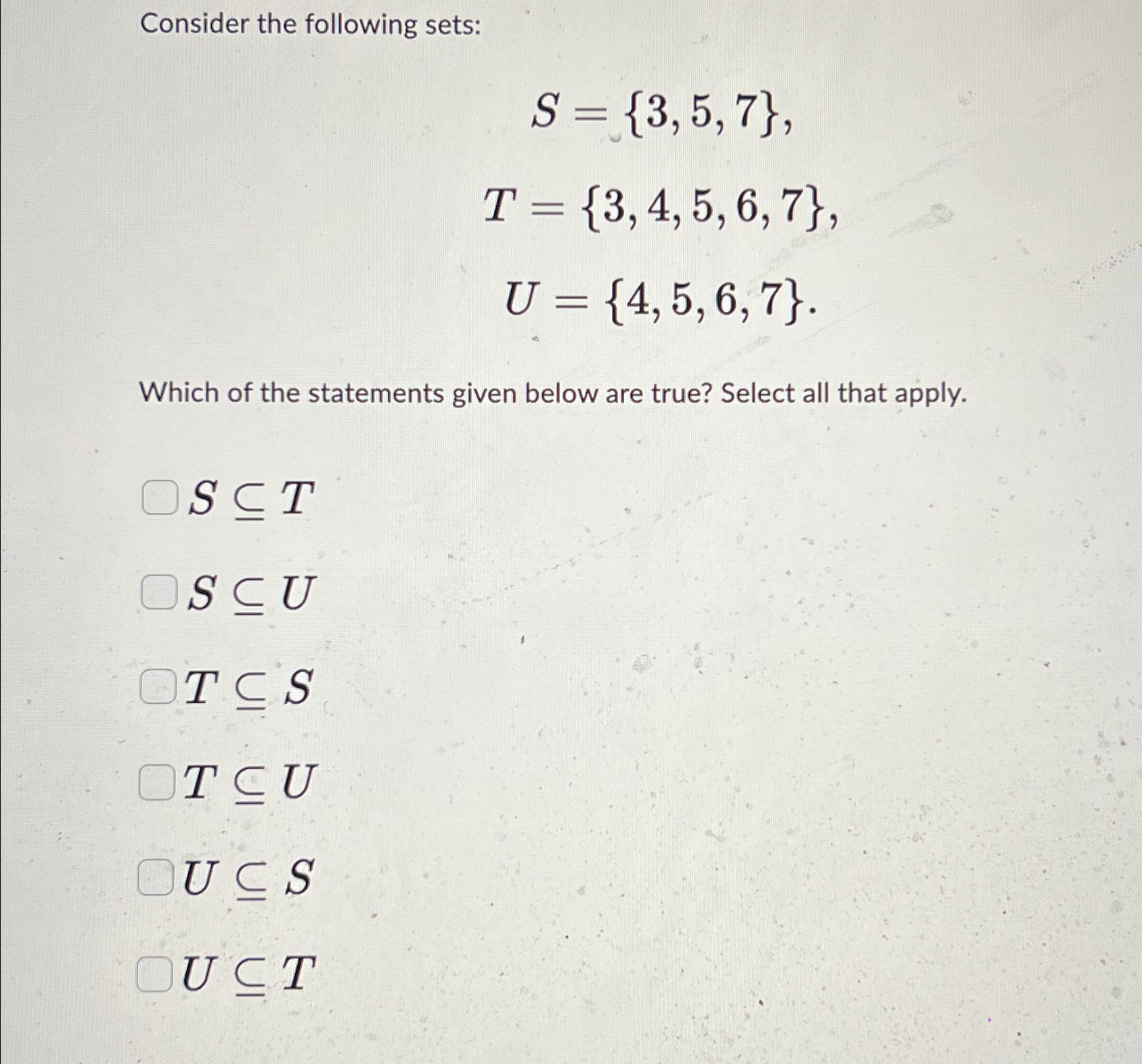 Solved Consider the following | Chegg.com