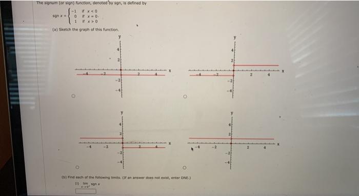 Solved The Signum Or Sign Function Denoted By Sgn Is