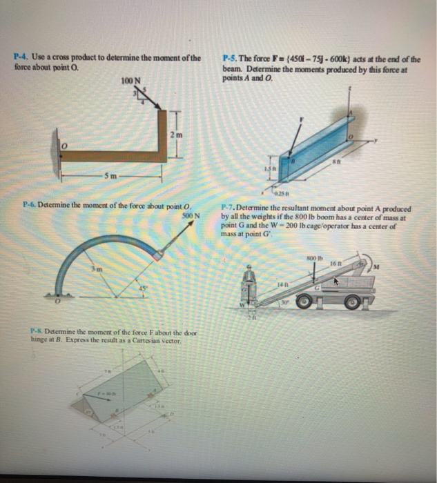 Solved P-4. Use a cross product to determine the moment of | Chegg.com